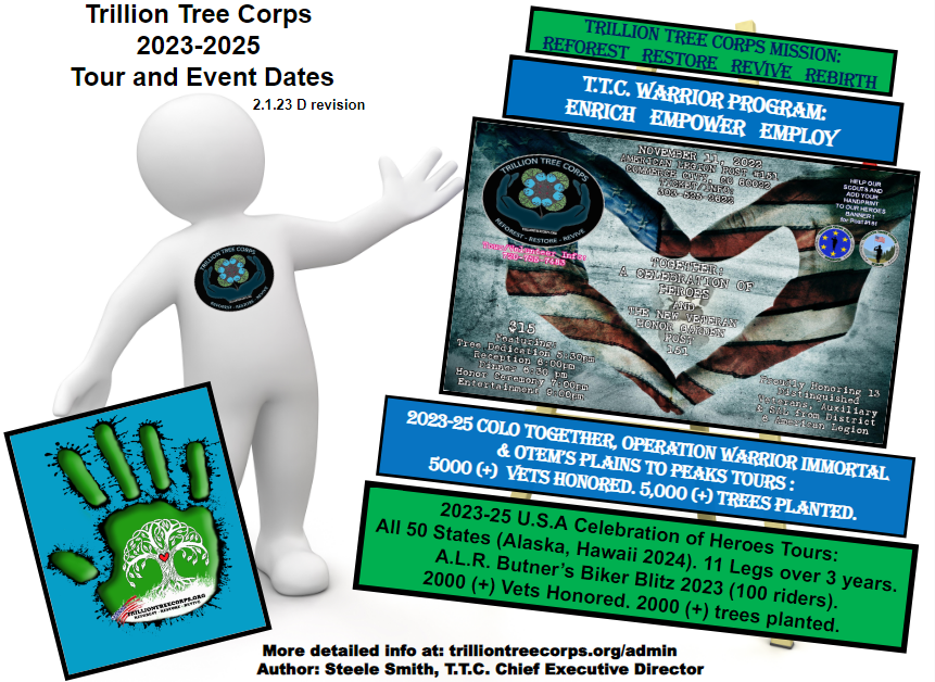 Trillion Tree Corps | T.T.C. 2023 Plains to Peaks Tour and Event Dates